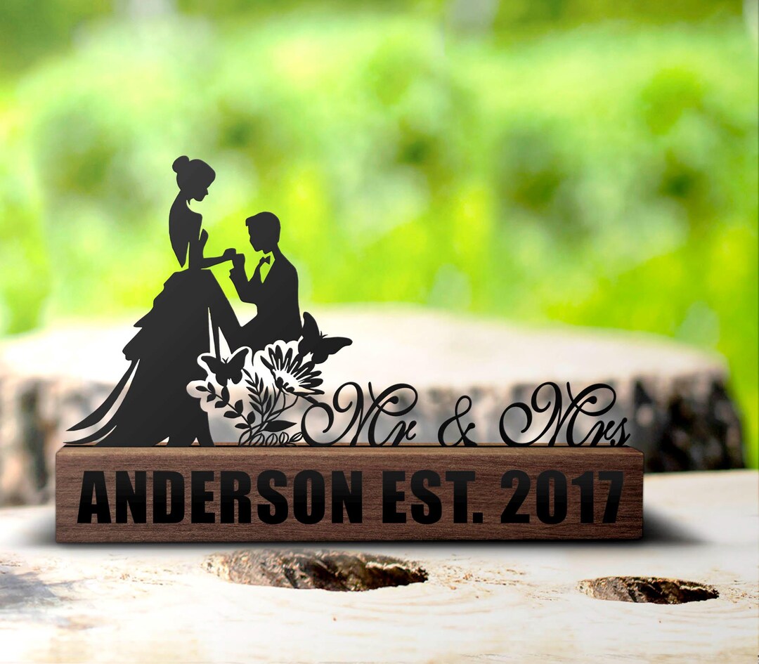 Custom Wedding Desk Name Plate Wedge Personalized Mr and Mrs Couple ...