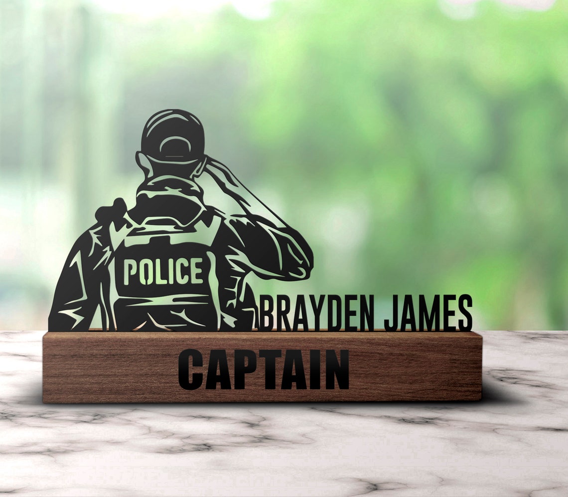 Custom Police Desk Name Plate Wedge Personalized Law - Etsy