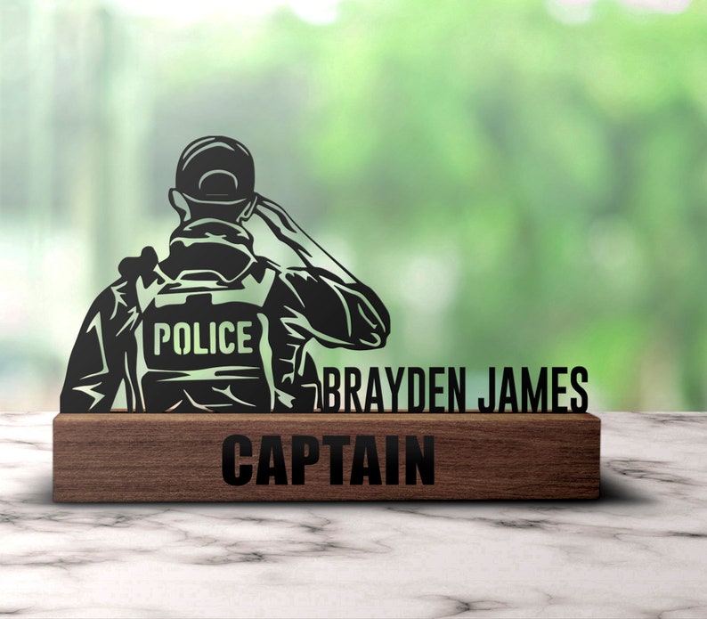 Custom Police Desk Name Plate Wedge Personalized Law Enforcement ...