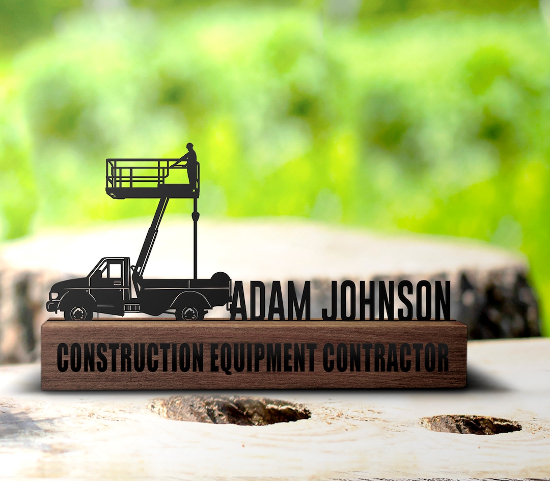 Custom Truck Mounted Boom Lift Desk Name Plate Wedge Personalized ...