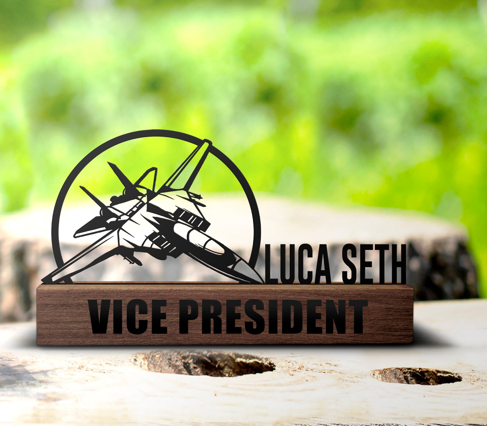 Custom Airplane Desk Name Plate Wedge Personalized Pilot Nameplate ...