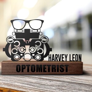 Custom Optometry Gift Desk Name Plate Wedge Personalized Optometrist ...