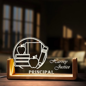 Custom Principal Desk Name Plate Personalized Head of School LED Light ...