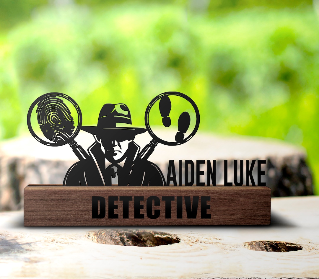 Custom Detective Desk Name Plate Wedge Personalized Investigator ...