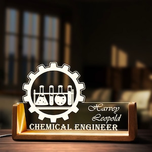 Custom Chemical Engineer Desk Name Plate Personalized Engineering LED ...