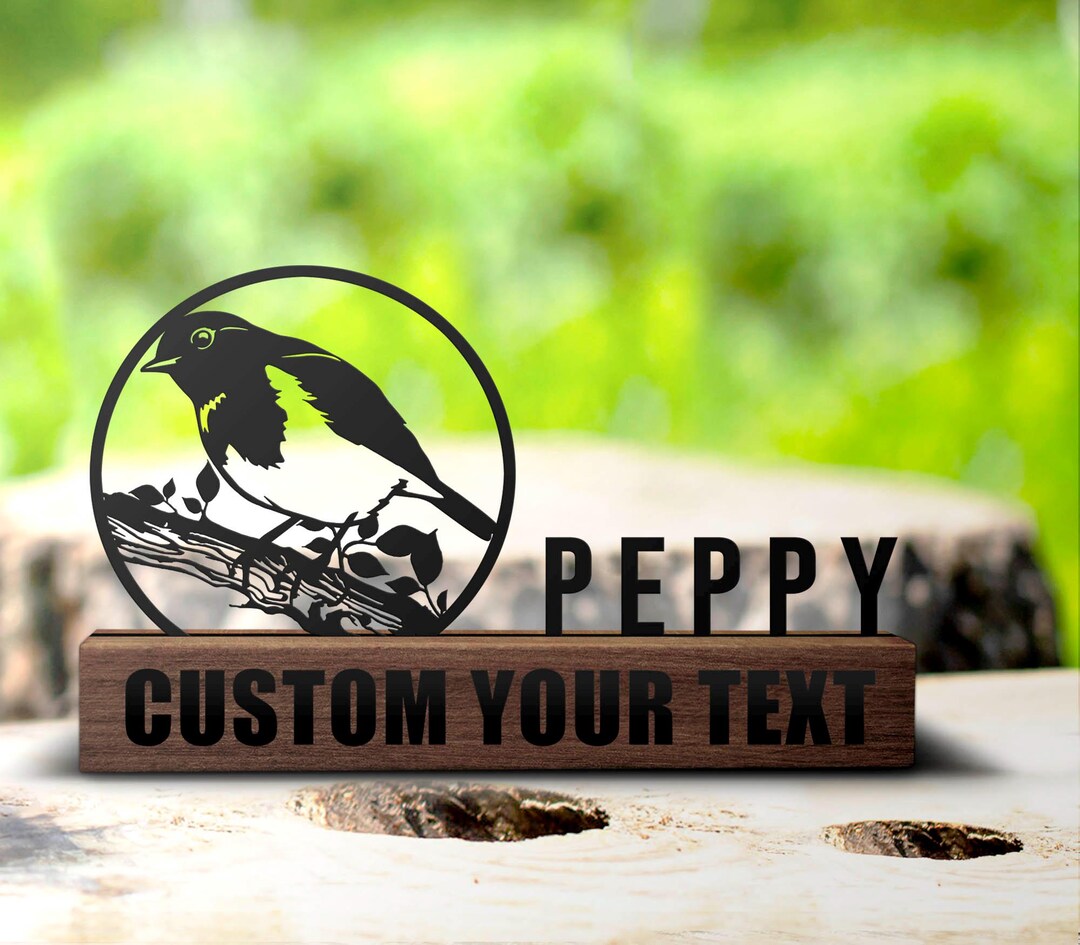 Custom Robin Desk Name Plate Wedge Personalized Robin Bird Nameplate ...