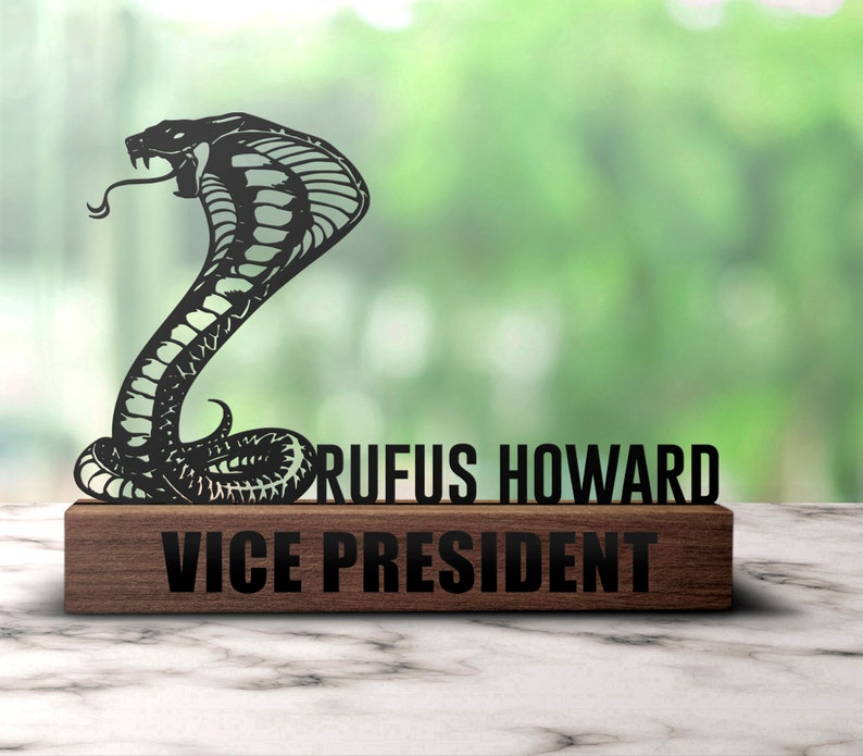 Custom King Cobra Snake Desk Name Plate Wedge Personalized - Etsy