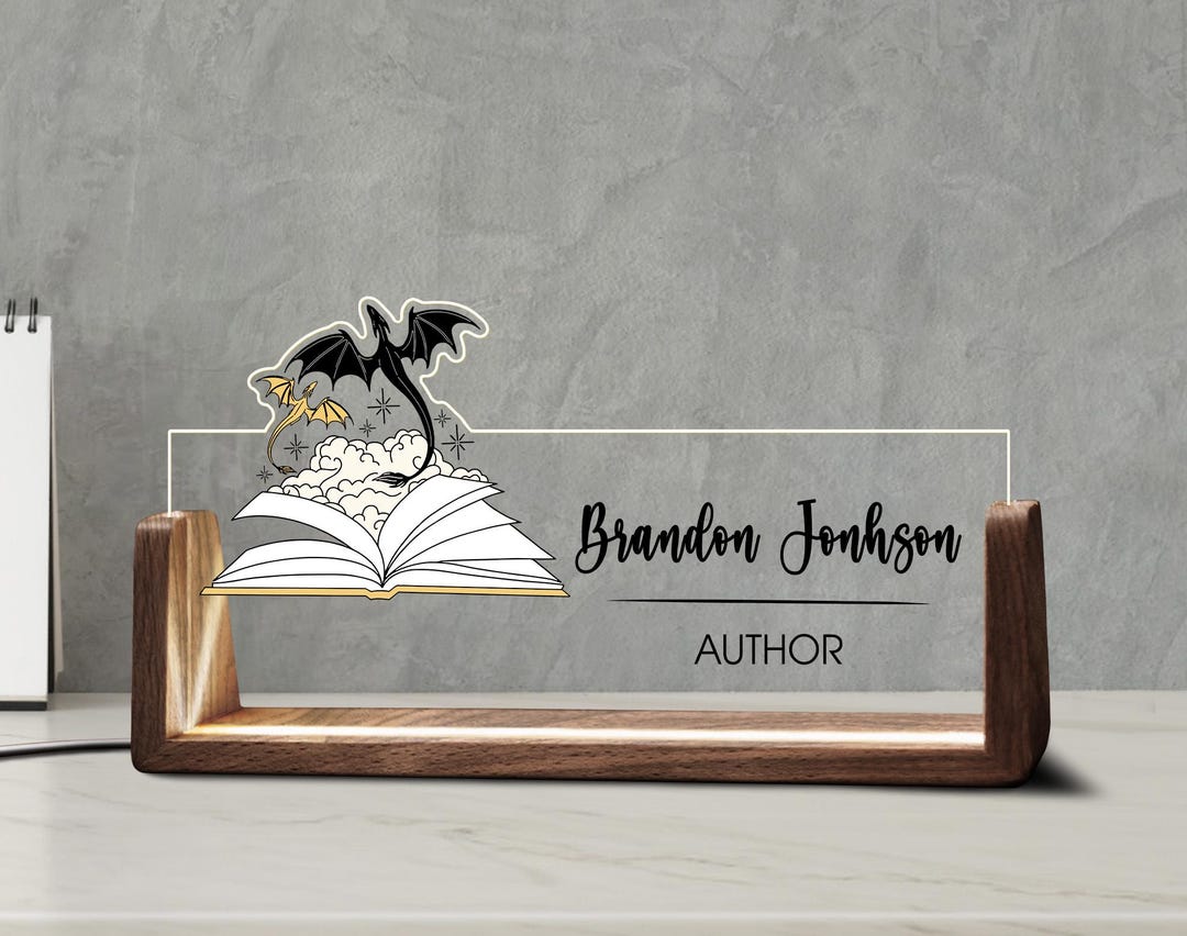 Custom Author Desk Name Plate Personalized Writing Writer Gift Acrylic ...