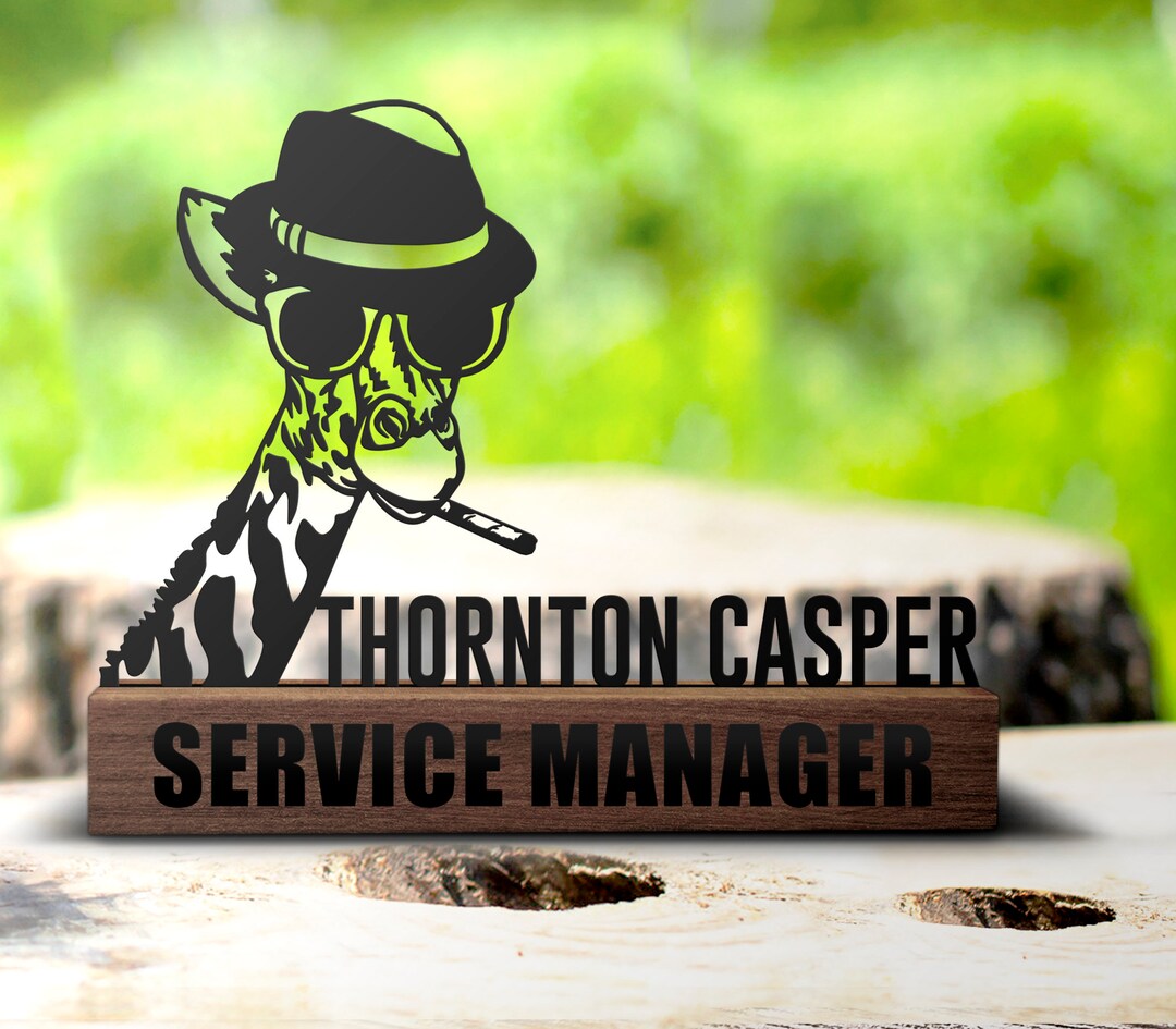 Custom Giraffe Desk Name Plate Wedge, Personalized Nameplate Wildlife ...