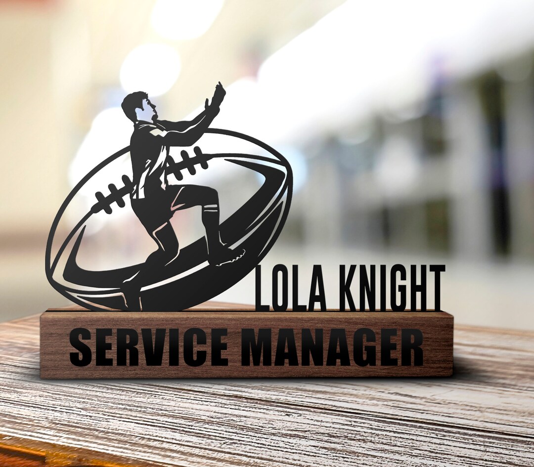 Custom Rugby Union Sport Desk Name Plate Wedge Personalized Player ...