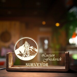 Custom Land Surveyor Desk Name Plate Personalized Construction LED ...