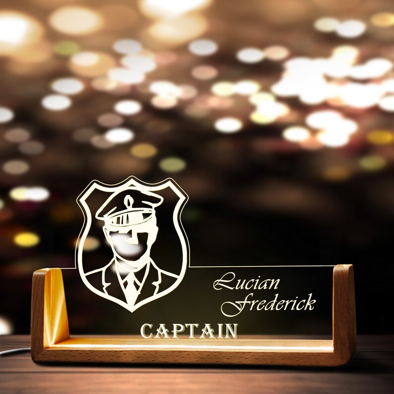 Custom Police Desk Name Plate Personalized Law Enforcementr LED Light ...