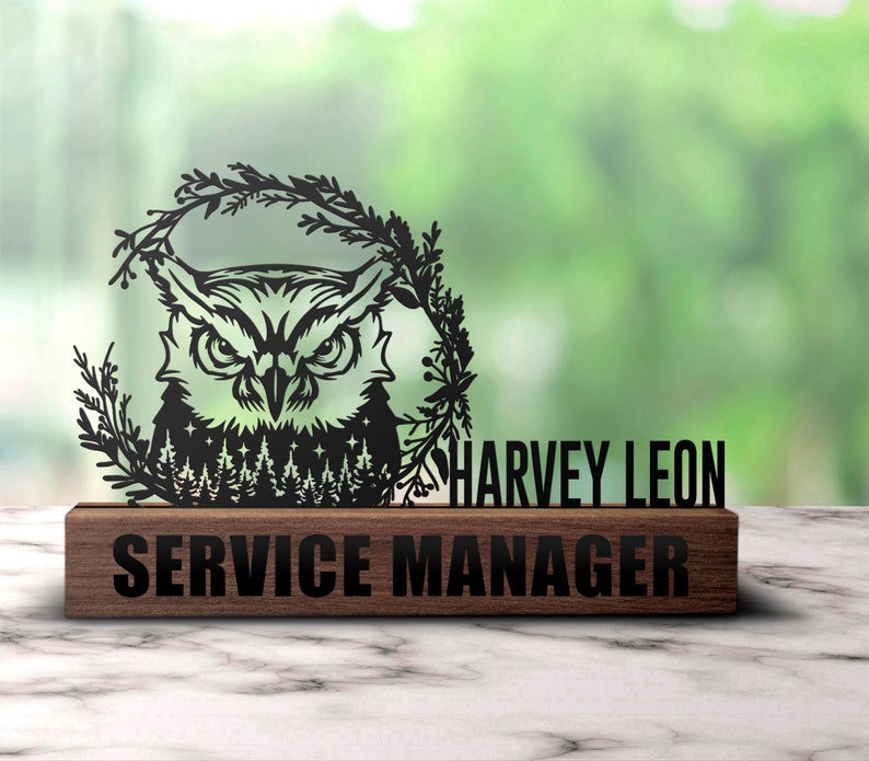 Custom Owl Desk Name Plate Wedge Personalized Nameplate Owl - Etsy