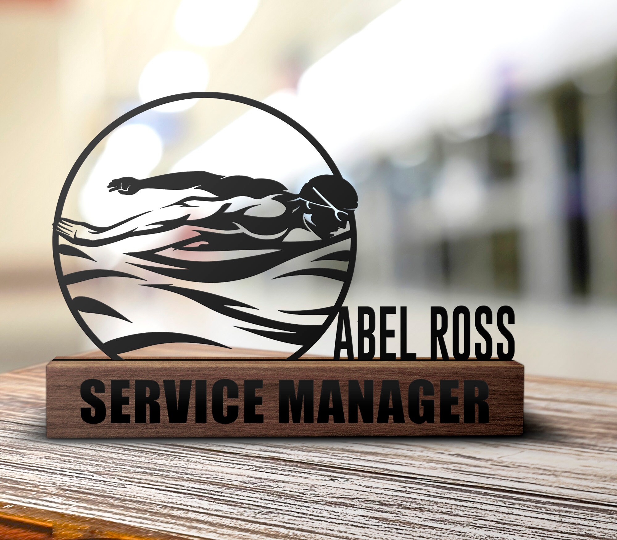 Custom Swimming Desk Name Plate Wedge Personalized Swim - Etsy