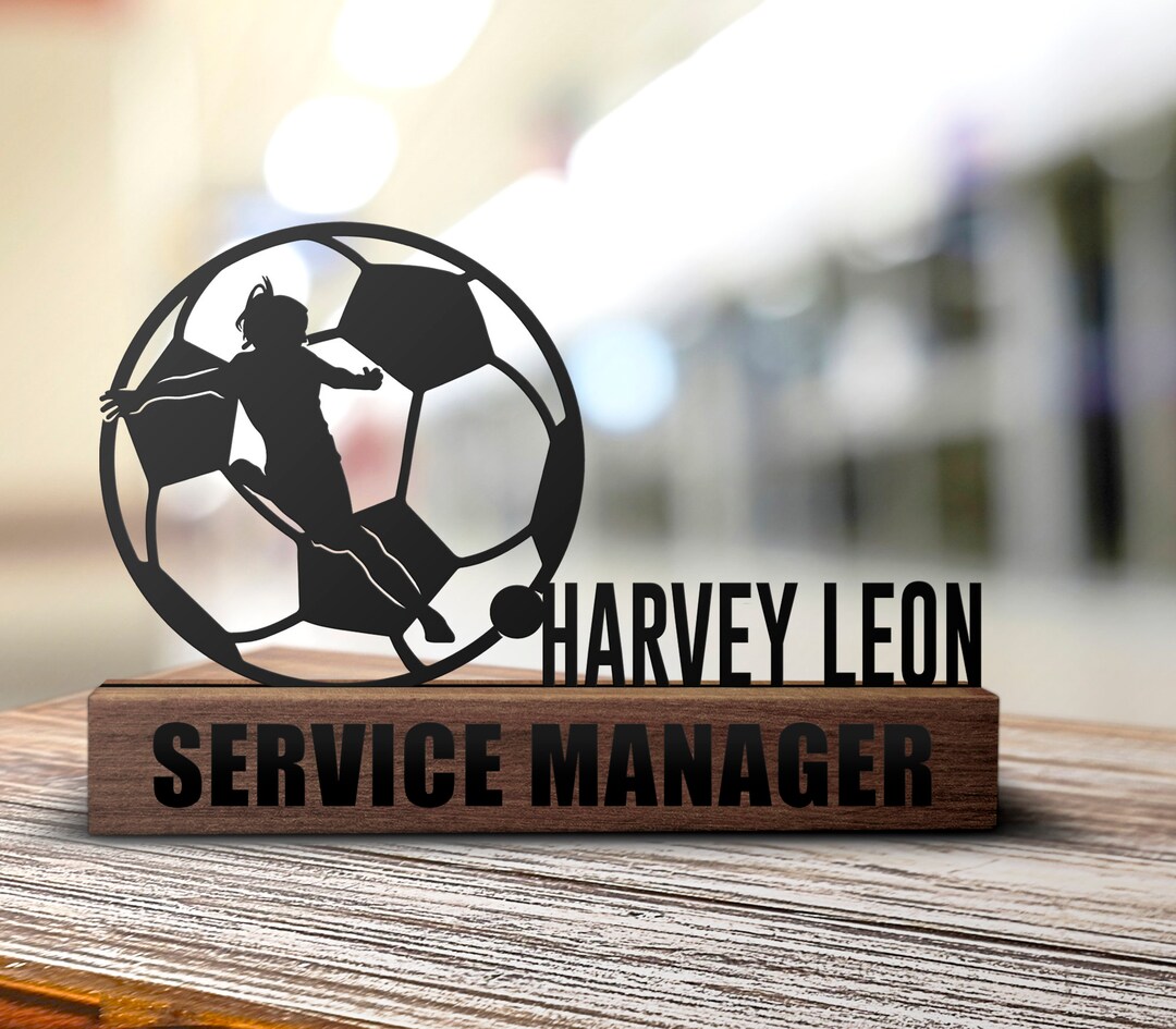 Custom Soccer Desk Name Plate Wedge Personalized Football Player ...