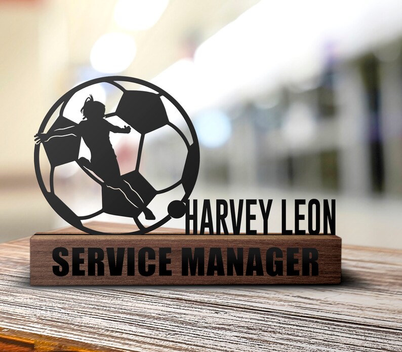 Custom Soccer Desk Name Plate Wedge Personalized Football Player ...