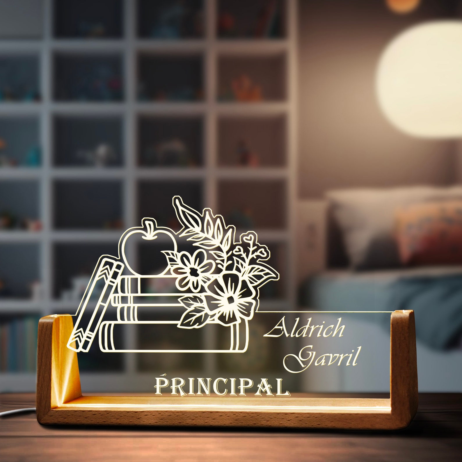 Custom Principal Desk Name Plate Personalized Head of School LED Light ...
