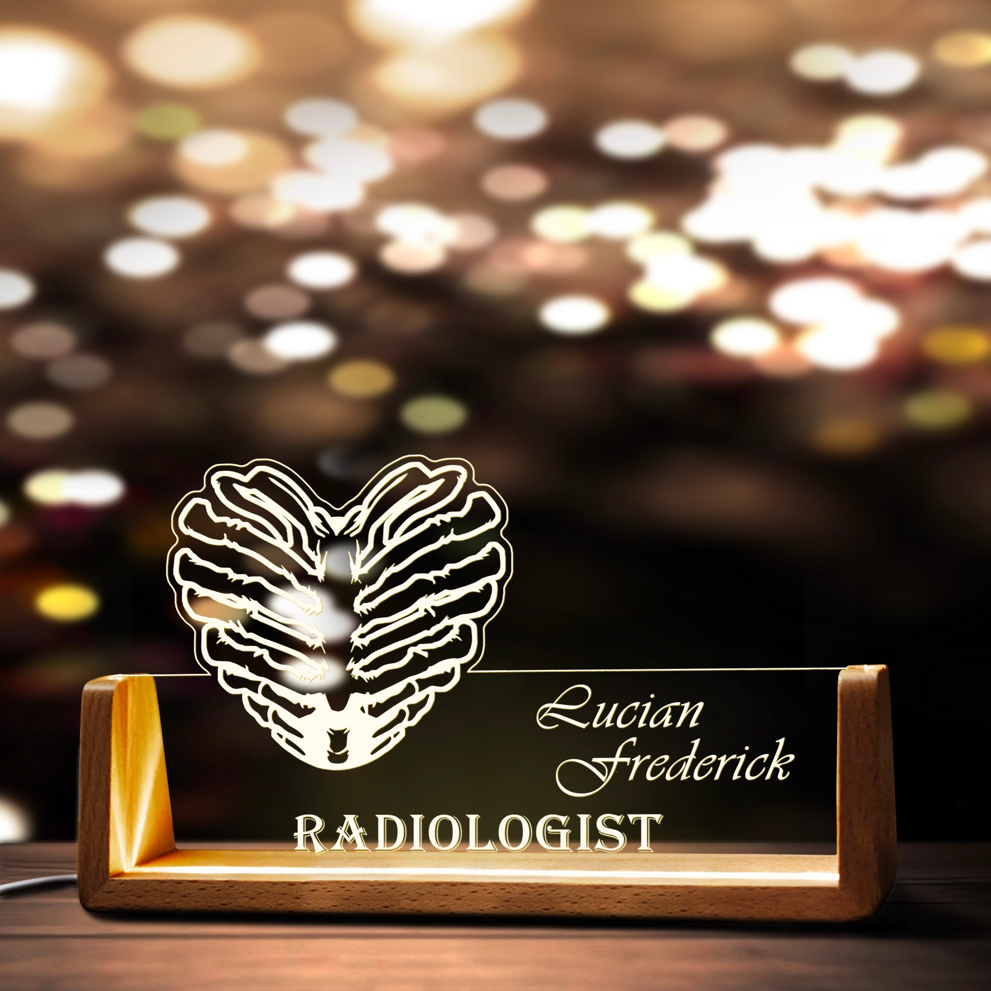 Custom Radiologist Desk Name Plate Personalized Radiology LED Light ...