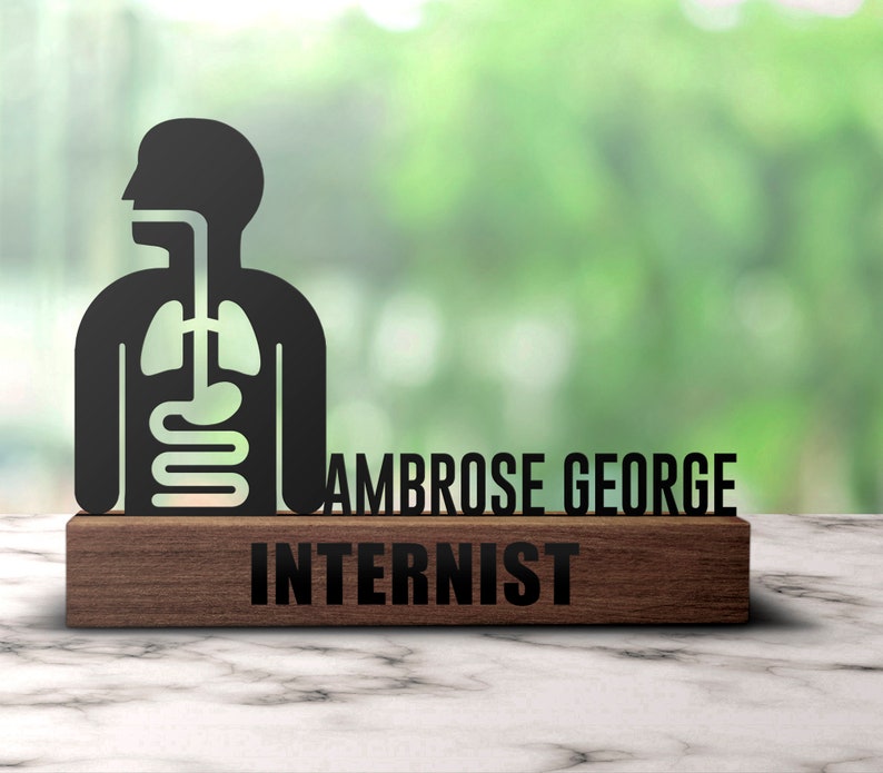 Custom Internist Desk Name Plate Wedge Personalized Internal Medicine ...