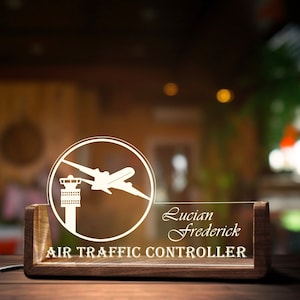 Custom Air Traffic Controller Desk Name Plate Personalized LED Light ...