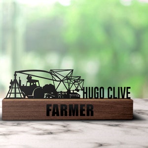 Custom Farmhouse Desk Name Plate Wedge, Personalized Farm Nameplate ...