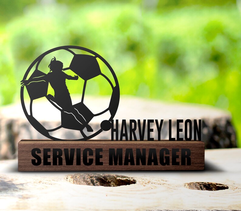 Custom Soccer Desk Name Plate Wedge Personalized Football Player ...