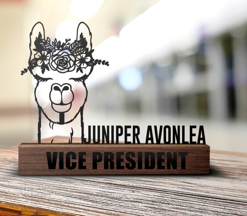 Custom Llama Desk Name Plate Wedge Personalized Alpaca - Etsy