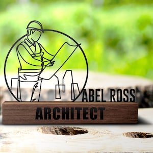 Custom Architect Desk Name Plate Wedge Personalized Architecture ...
