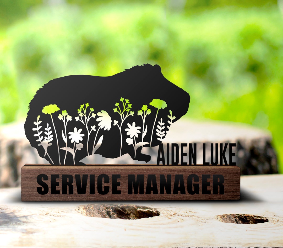 Custom Guinea Pig Desk Name Plate Wedge, Personalized Piggie Nameplate ...