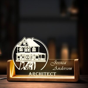 Custom Architect Desk Name Plate Personalized Architecture LED Light ...