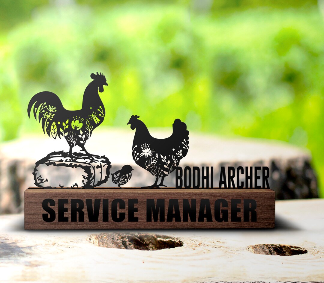 Custom Chicken Coop Desk Name Plate Wedge, Personalized Farmhouse ...
