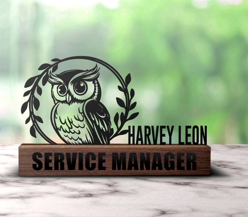 Custom Owl Desk Name Plate Wedge Personalized Nameplate Owl - Etsy