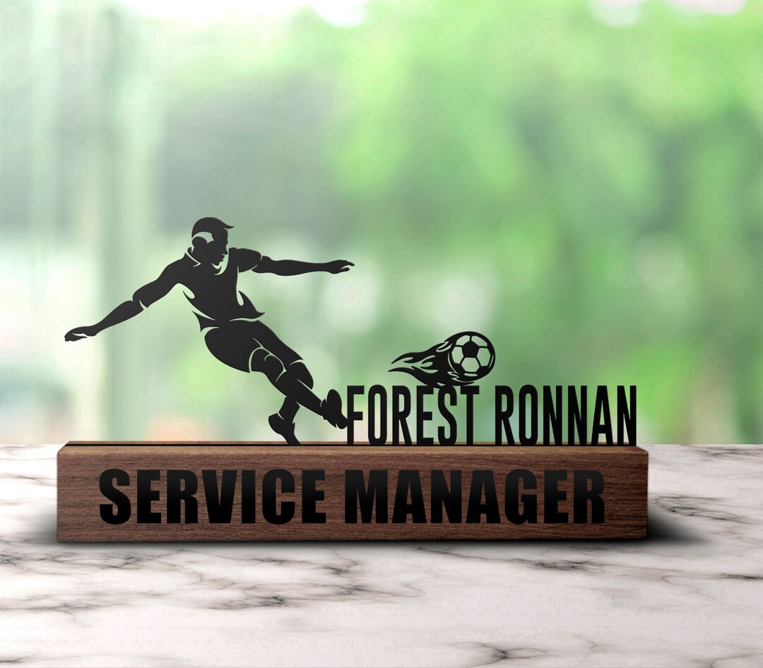 Custom Soccer Desk Name Plate Wedge Personalized Football Player ...