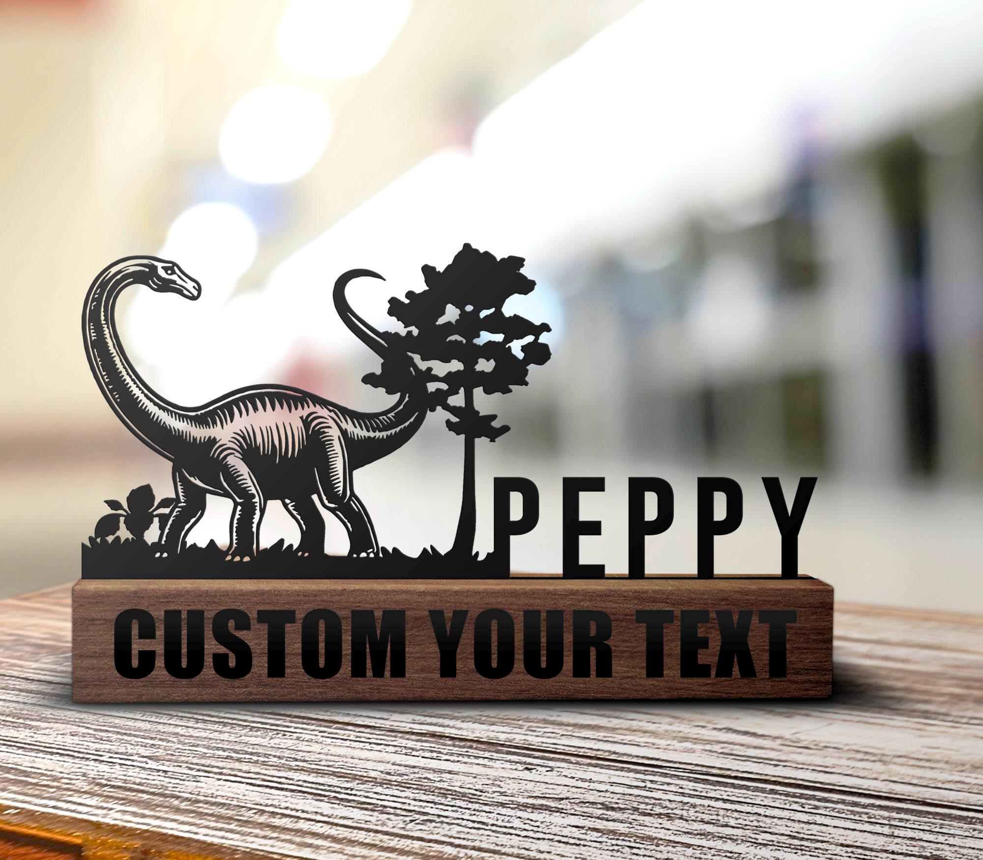 Custom Dinosaur Desk Name Plate Wedge Personalized Apatosaurus ...