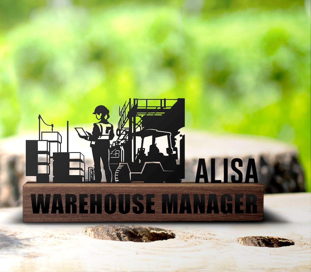 Custom Warehouse Manager Desk Name Plate Wedge Personalized Warehouse ...