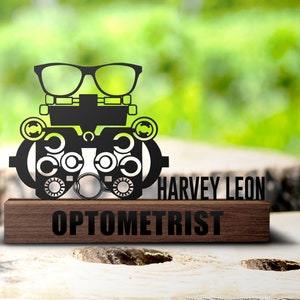 Custom Optometry Gift Desk Name Plate Wedge Personalized Optometrist ...