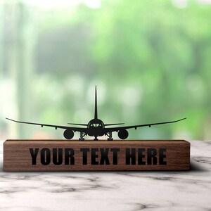 Custom Airplane Desk Name Plate Wedge Personalized Pilot Nameplate ...