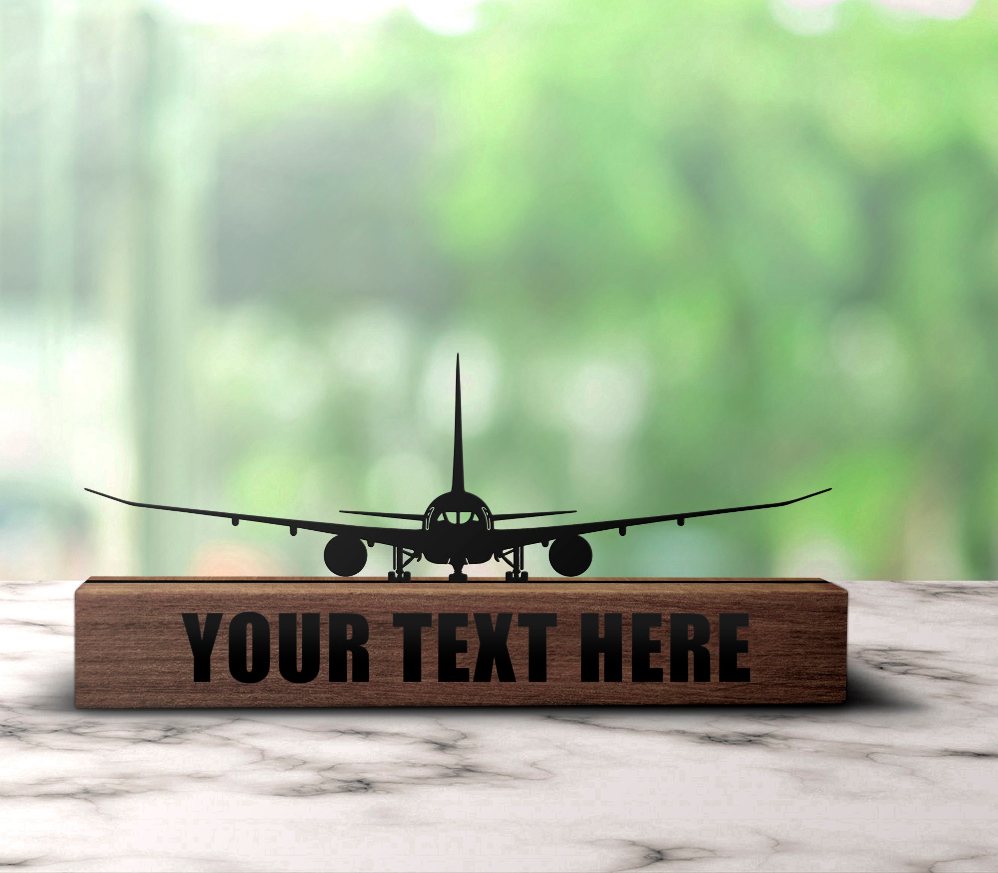 Custom Airplane Desk Name Plate Wedge Personalized Pilot Nameplate ...