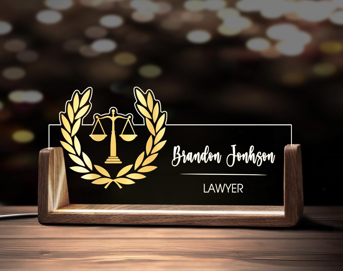Custom Lawyer Desk Name Plate Personalized Attorney Coworker Gift ...