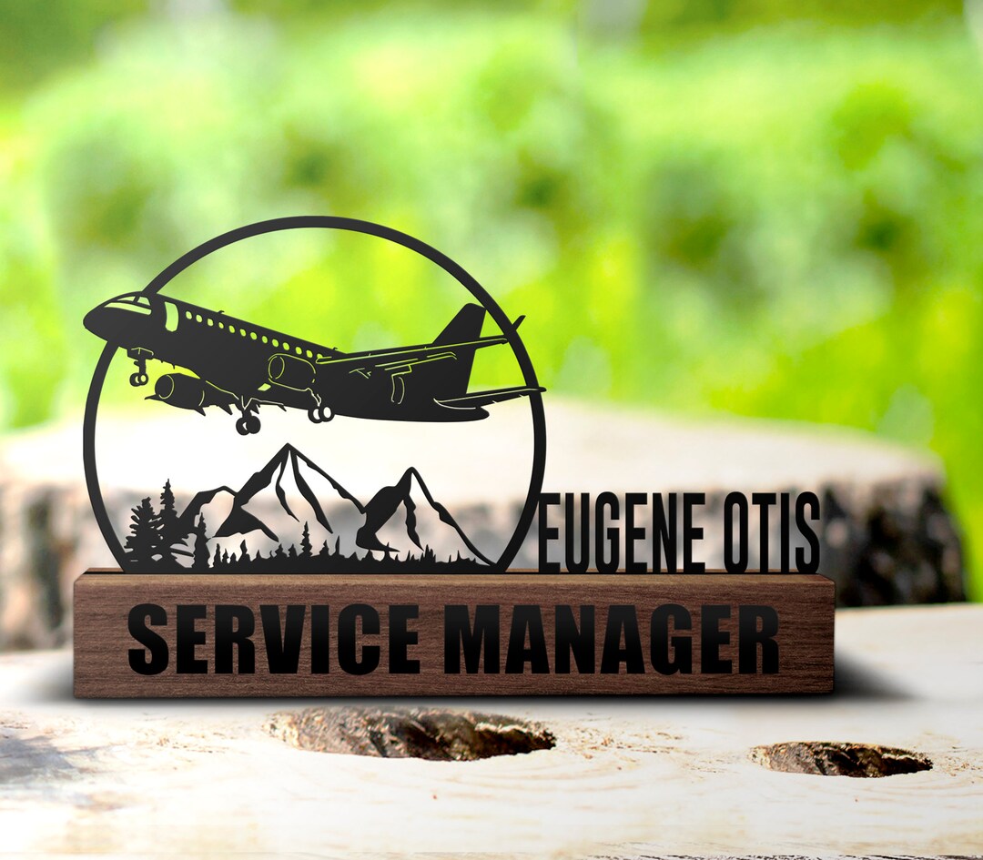 Custom Airplane Desk Name Plate Wedge Personalized Pilot Nameplate ...