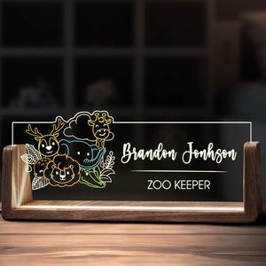 Custom Zoo Keeper Desk Name Plate Personalized Zoo Supervisor Worker ...