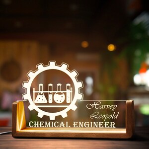 Custom Chemical Engineer Desk Name Plate Personalized Engineering LED ...