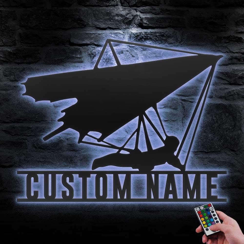 Custom Hang Gliding Metal Wall Art LED Light Personalized Hang Glider ...