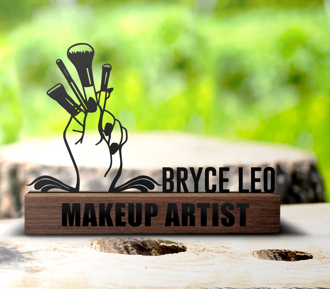 Custom Makeup Artist Desk Name Plate Wedge Personalized Contour Makeup ...