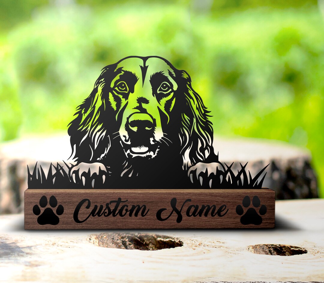 Custom Irish Setter Dog Desk Name Plate Wedge Personalized Peeking Dog ...