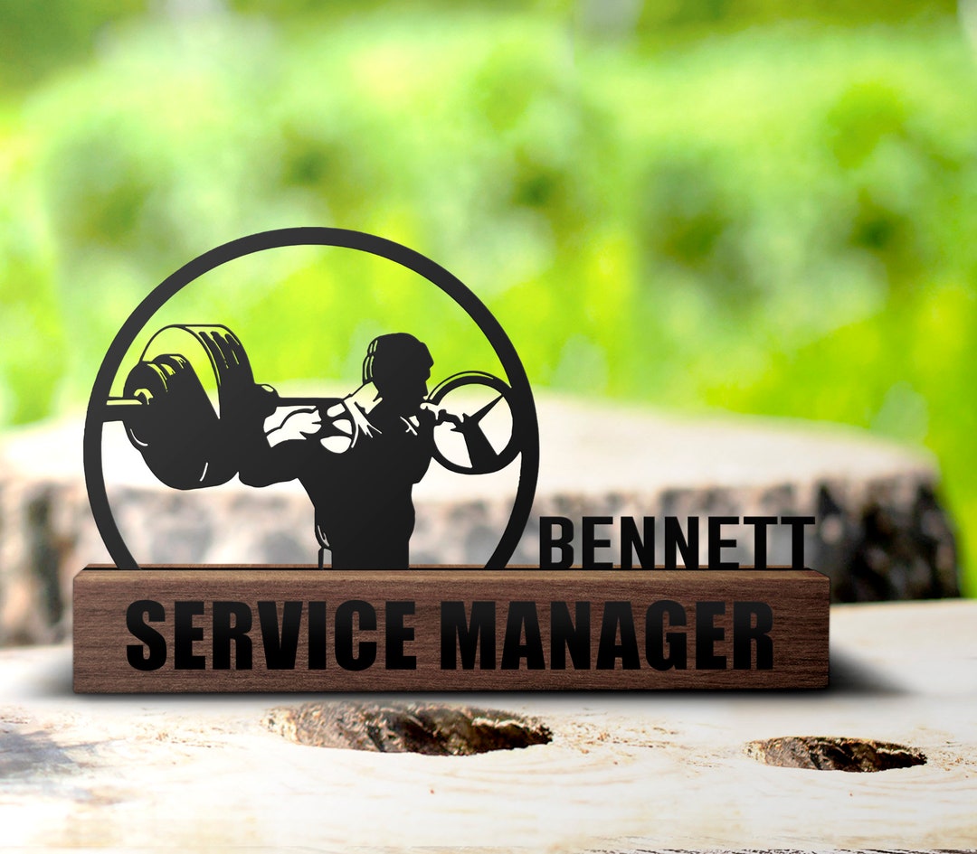 Custom Powerlifting Workout Desk Name Plate Wedge Personalized Deadlift ...