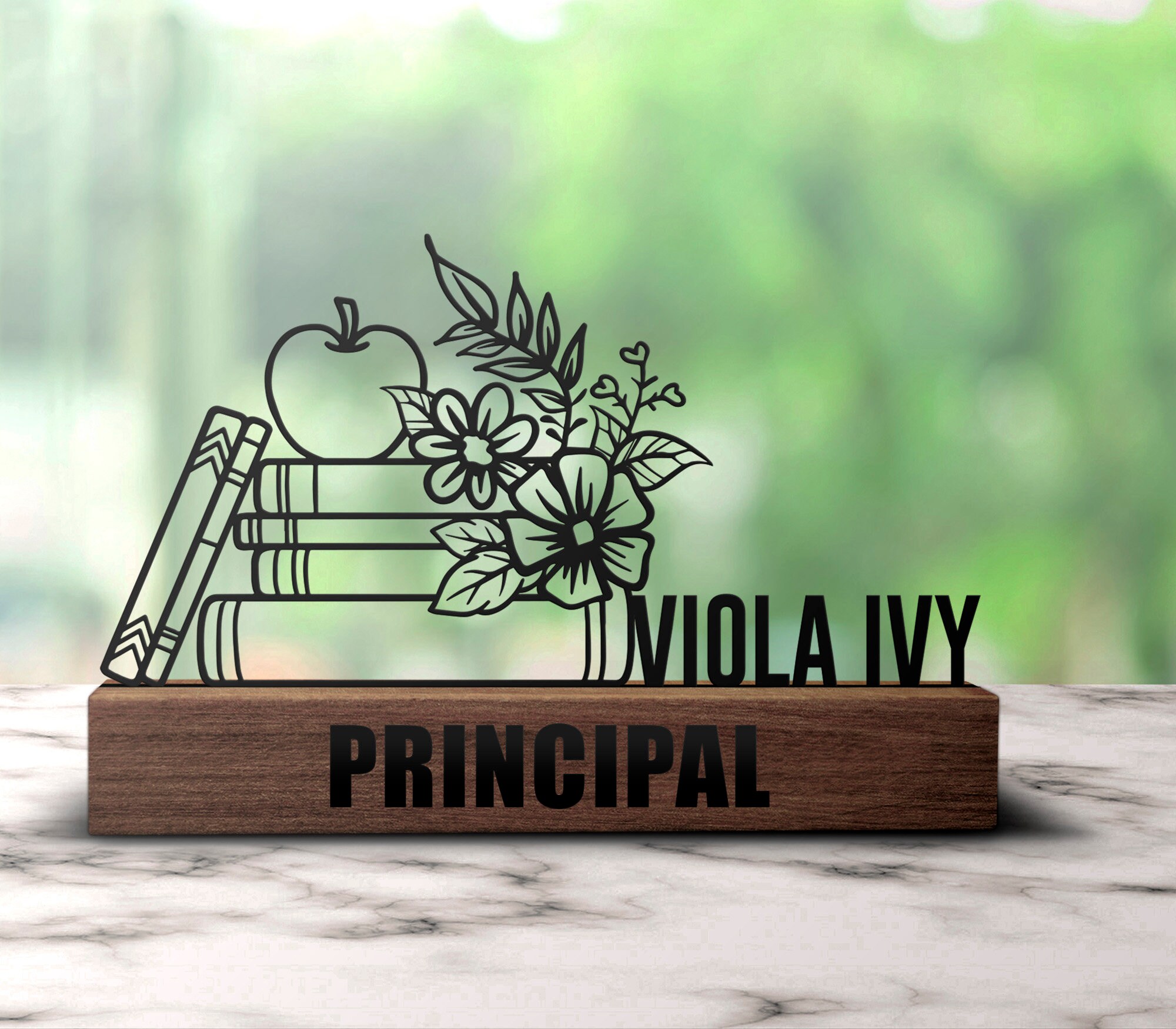 Custom Principal Desk Name Plate Wedge Personalized Head of School ...