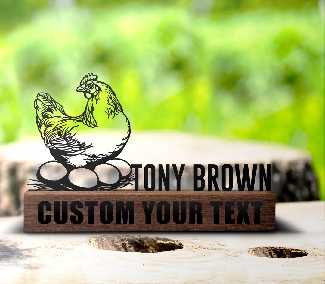 Custom Chicken Coop Desk Name Plate Wedge, Personalized Hen House ...