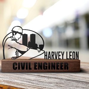 Custom Civil Engineer Desk Name Plate Wedge Personalized Engineering ...