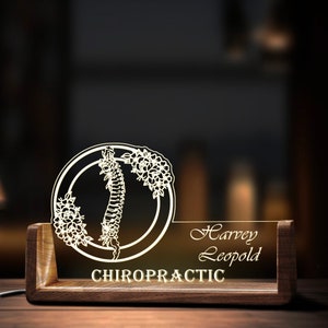 Custom Chiropractic Desk Name Plate Personalized Chiropractor LED Light ...